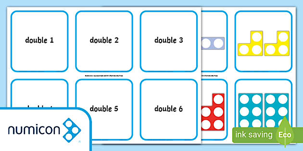 Numicon Shapes Doubles Matching Cards - Twinkl